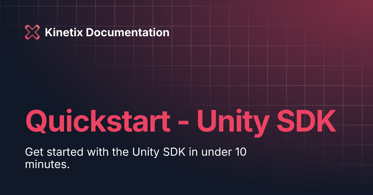 Quickstart Unity Sdk Kinetix Documentation